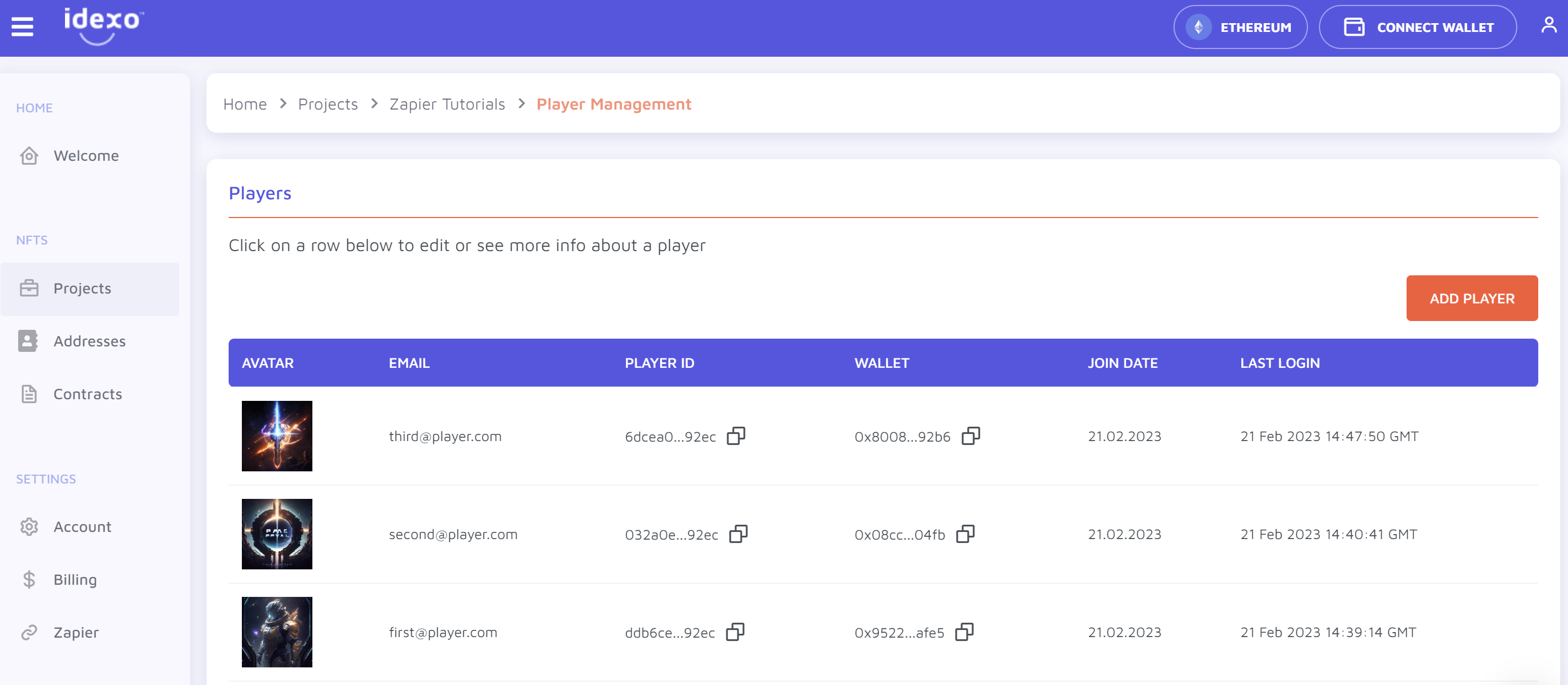 Web3 Player Management Software